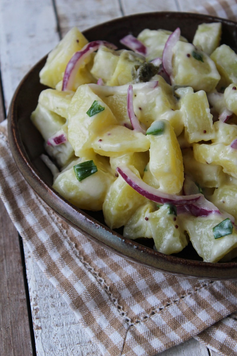 Salada de batata com maionese vegana - Santo Legume