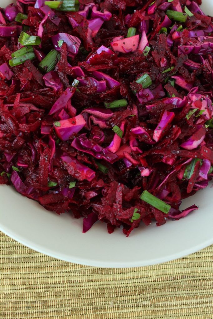 Salada de beterraba e repolho roxo - Santo Legume