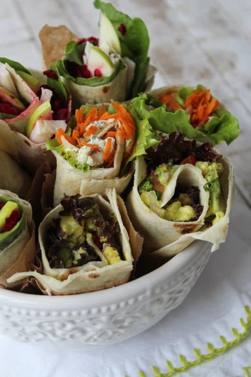 Wraps coloridos com cenoura e beterraba - Santo Legume